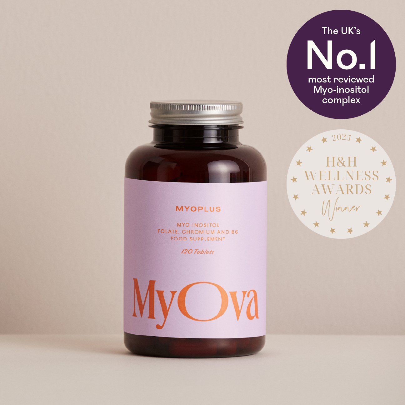 MyOva Myoplus | Myo-inositol 4000mg Plus B6, Folate & Chromium